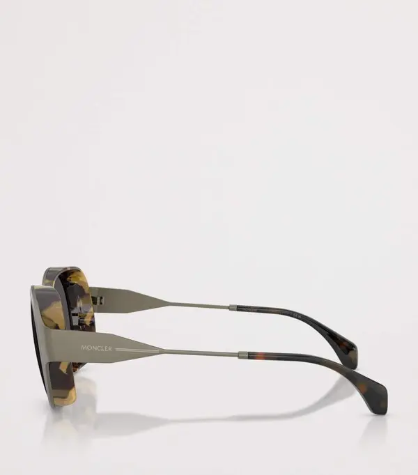 Moncler Titanium Auros Round Sunglasses