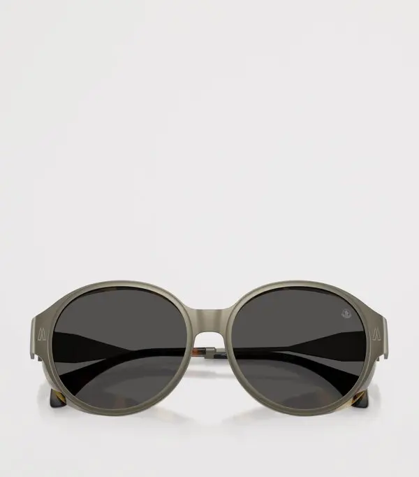 Moncler Titanium Auros Round Sunglasses