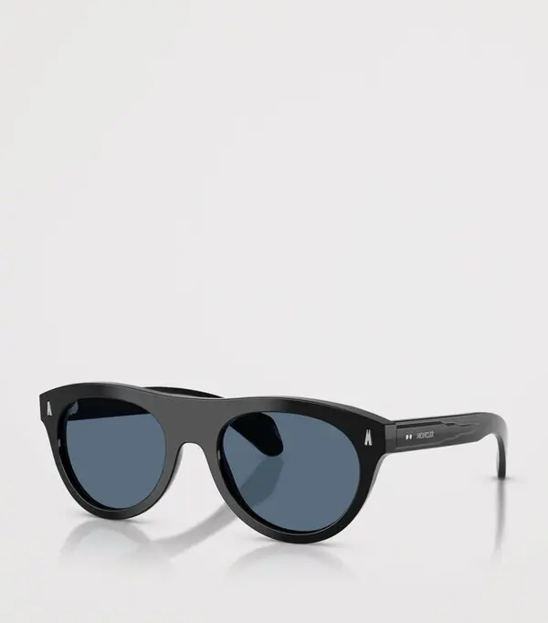 Moncler Splash Round Frame Sunglasses - Black