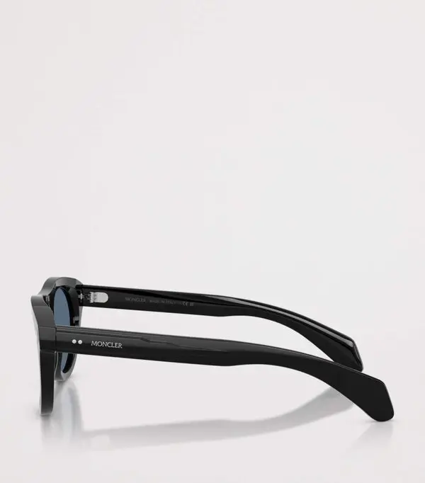 Moncler Splash Round Frame Sunglasses - Black