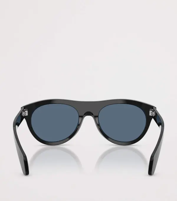 Moncler Splash Round Frame Sunglasses - Black