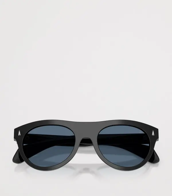 Moncler Splash Round Frame Sunglasses - Black