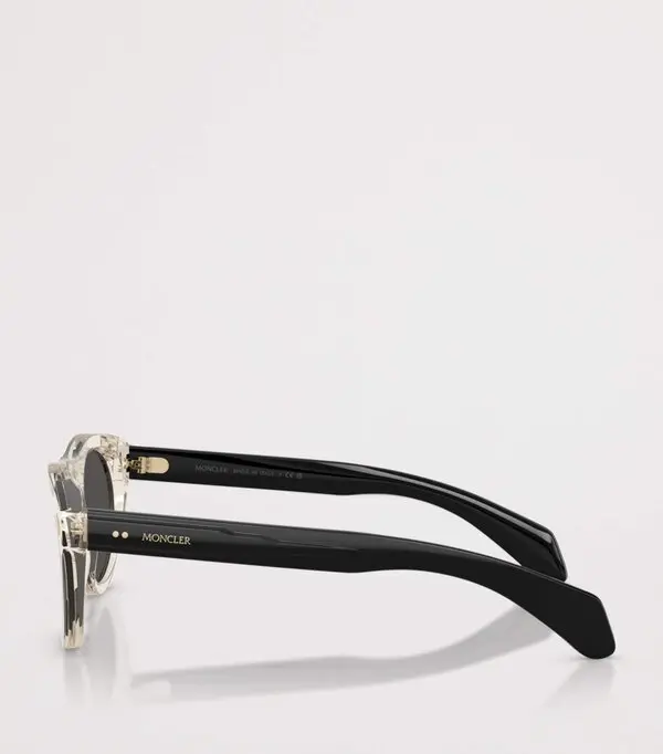 Moncler Splash Round Frame Sunglasses - White