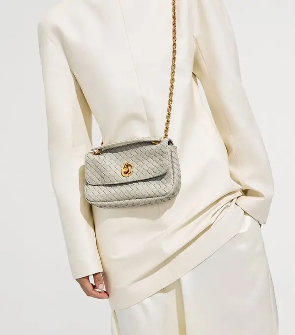 Bottega Veneta Baby Madison Leather Shoulder Bag - Grey