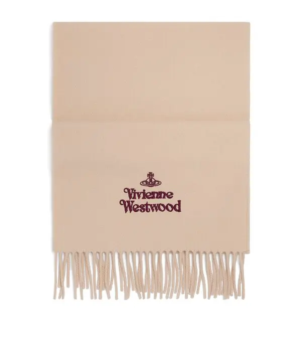 VIVIENNE WESTWOOD Wool Embroidered Logo Scarf