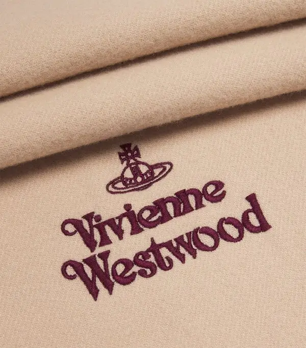 VIVIENNE WESTWOOD Wool Embroidered Logo Scarf