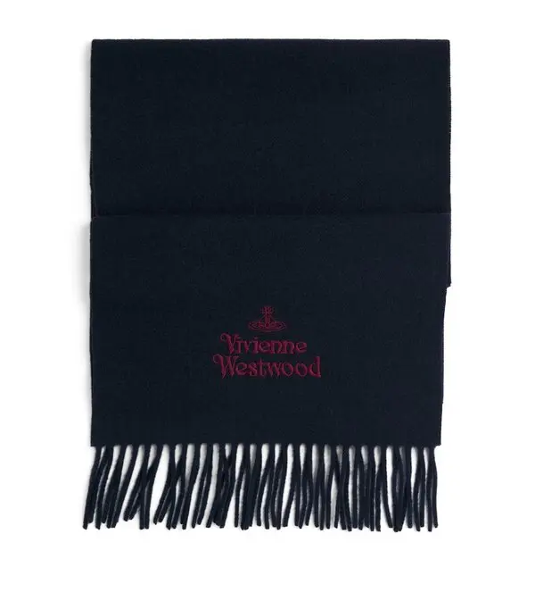 VIVIENNE WESTWOOD Wool Embroidered Logo Scarf