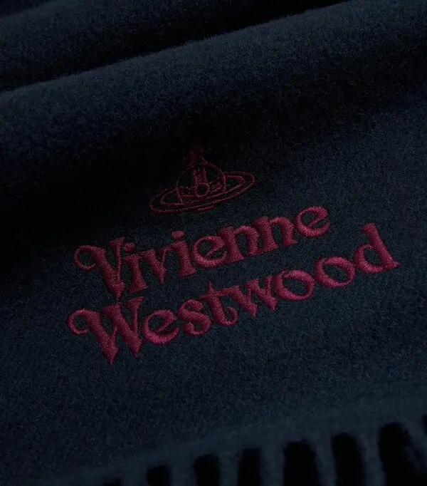 VIVIENNE WESTWOOD Wool Embroidered Logo Scarf