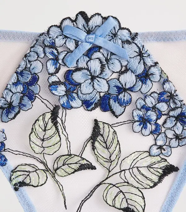 FLEUR DU MAL Embroidered Hydrangea Briefs