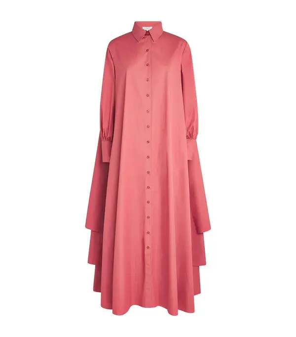 ABADIA Layered Volume Maxi Shirt Dress