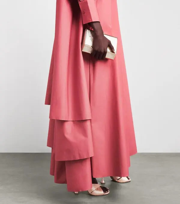 ABADIA Layered Volume Maxi Shirt Dress