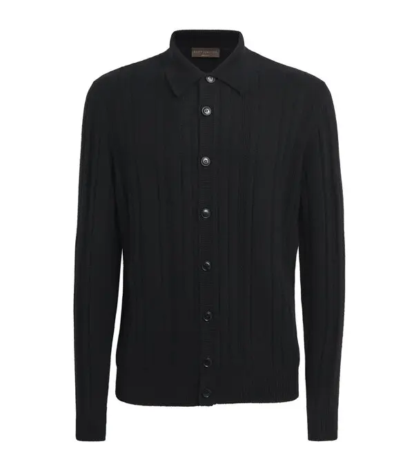 BRETT JOHNSON Cashmere Silk Ribbed Cardigan