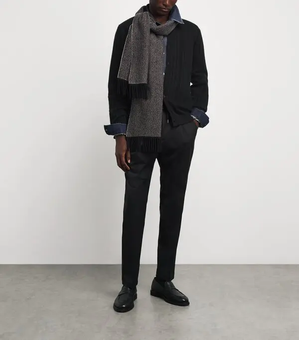 BRETT JOHNSON Cashmere Silk Ribbed Cardigan