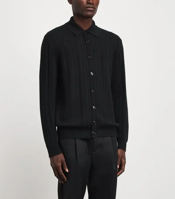BRETT JOHNSON Cashmere Silk Ribbed Cardigan