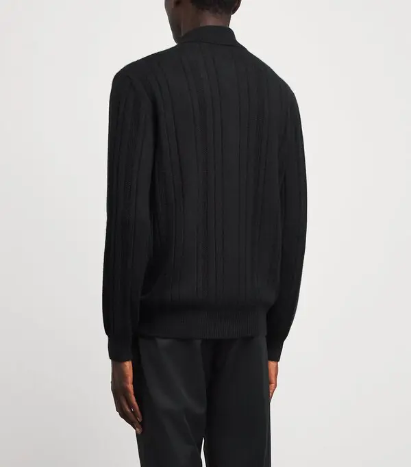BRETT JOHNSON Cashmere Silk Ribbed Cardigan