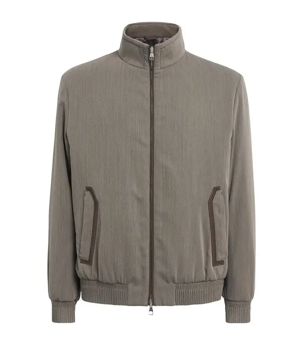 BRETT JOHNSON Wool-blend Zip-up Bomber Jacket