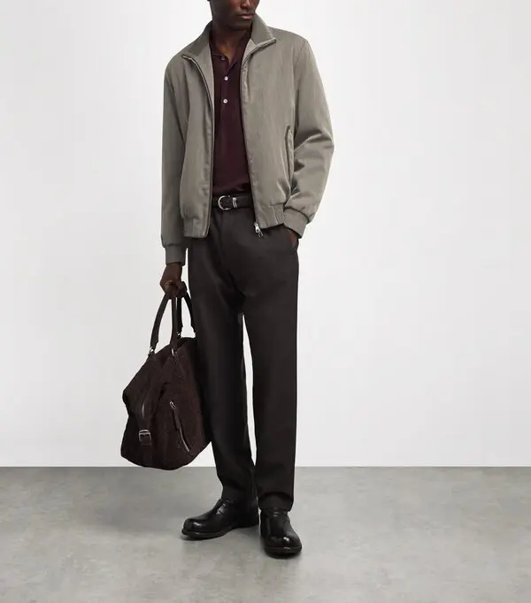 BRETT JOHNSON Wool-blend Zip-up Bomber Jacket