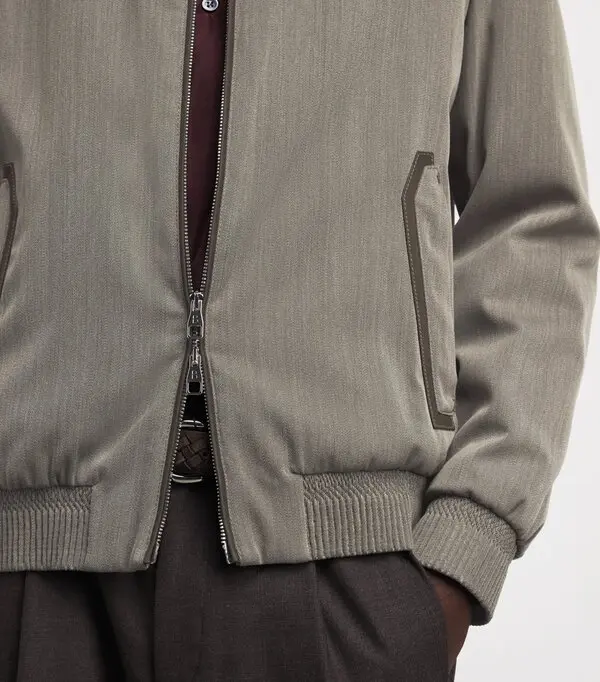 BRETT JOHNSON Wool-blend Zip-up Bomber Jacket