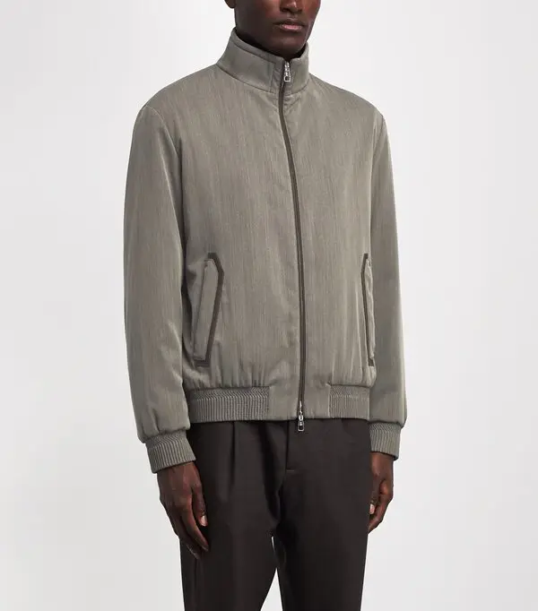 BRETT JOHNSON Wool-blend Zip-up Bomber Jacket
