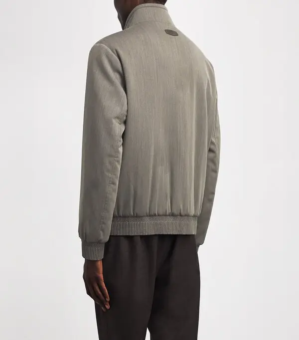 BRETT JOHNSON Wool-blend Zip-up Bomber Jacket