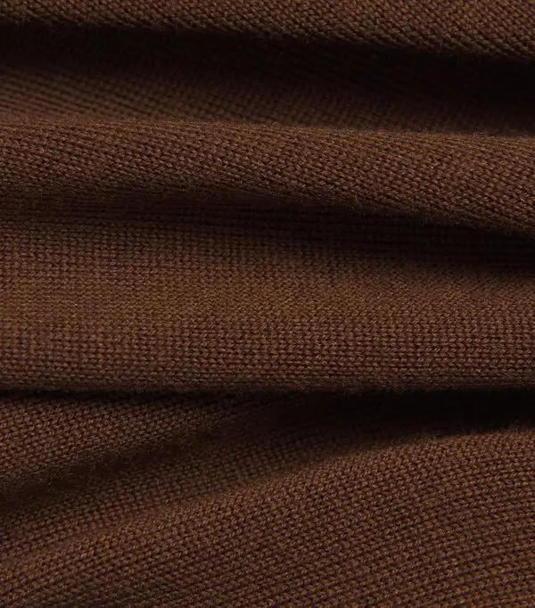 BRETT JOHNSON Virgin Wool Long-sleeve Polo Shirt