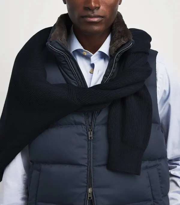 Herno Quilted Down Gilet With Faux Fur Collar