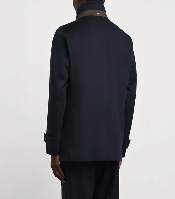 Herno Pure Cashmere Stand Collar Car Coat