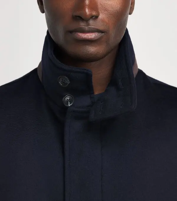 Herno Pure Cashmere Stand Collar Car Coat