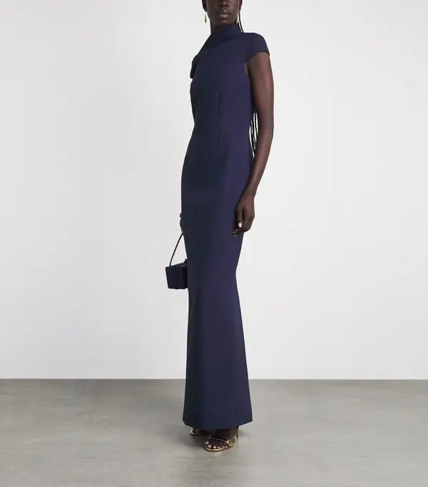 Solace London One-shoulder Arion Gown - Navy