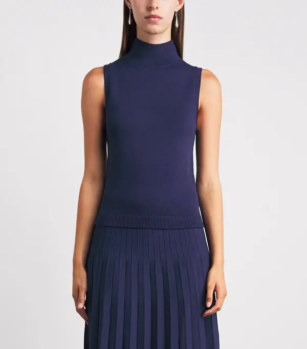 Staud Knitted Montclair Tank Top - Navy