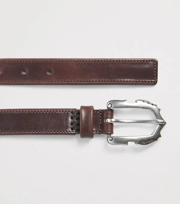 MOLEBO Engraved Leather Western Belt