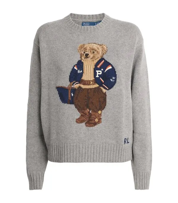 Polo Ralph Lauren Wool-cashmere Polo Bear Sweater - Grey