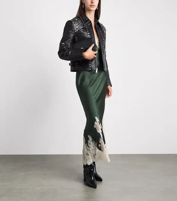 Polo Ralph Lauren Studded Moto Leather Jacket