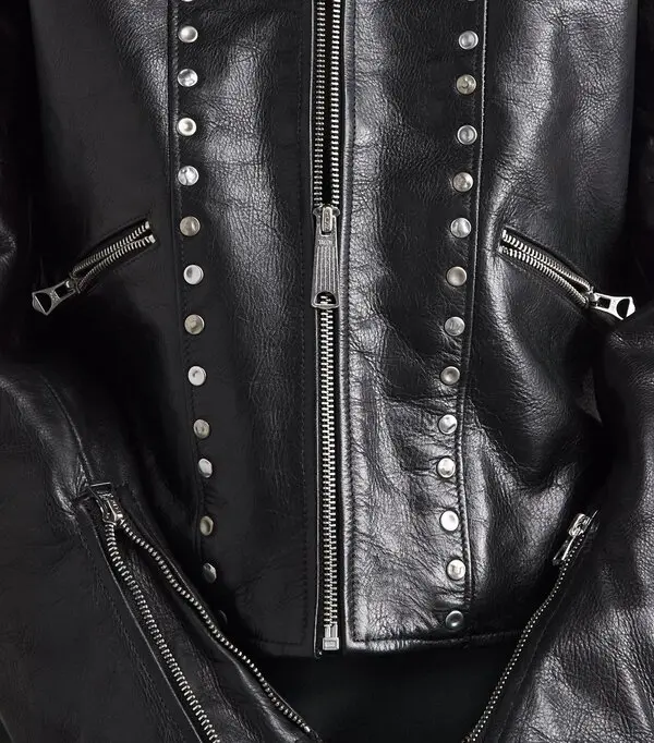 Polo Ralph Lauren Studded Moto Leather Jacket