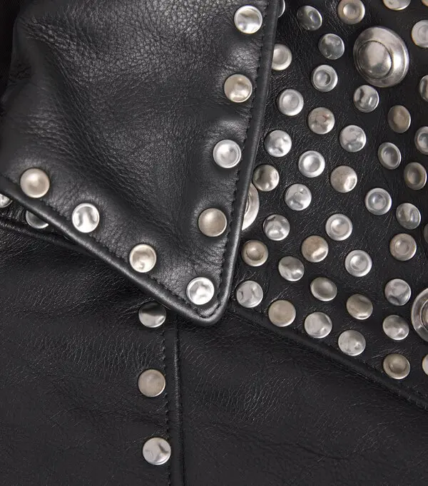 Polo Ralph Lauren Studded Moto Leather Jacket
