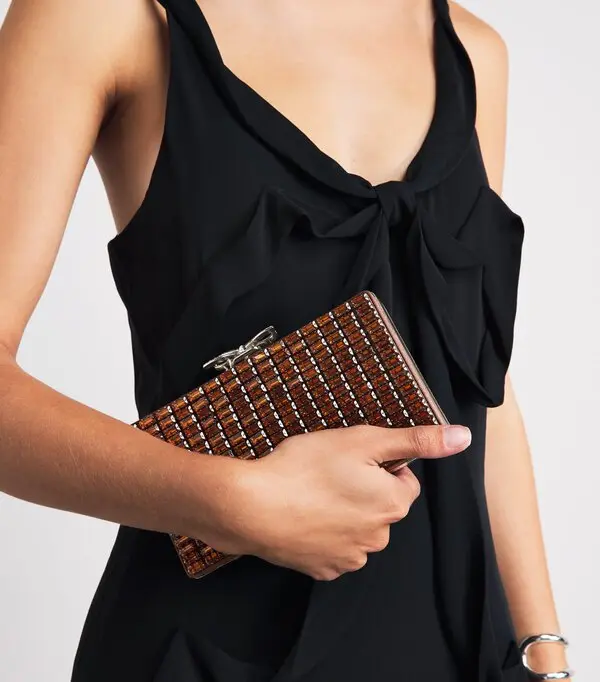 SELF-PORTRAIT Crystal Chainmail Clutch Bag