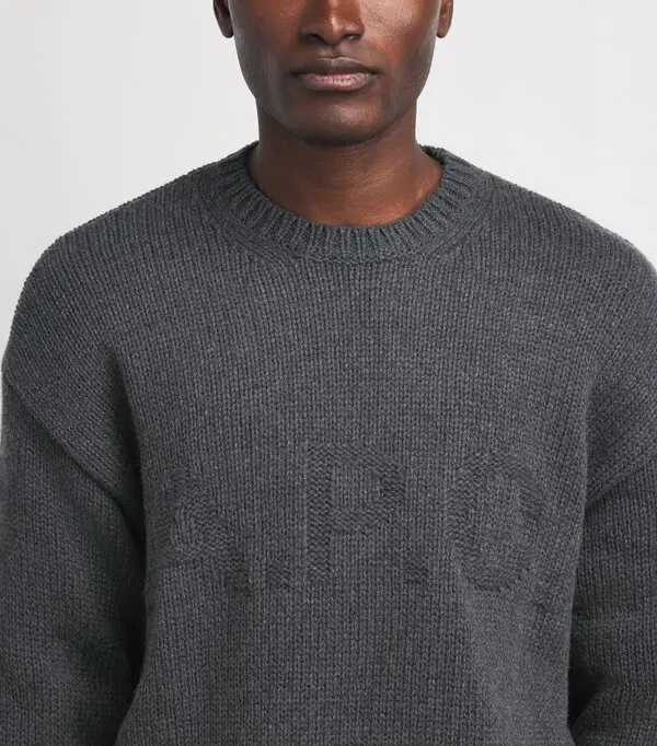 A.p.c. George" Logo Crewneck Wool Sweater - Black