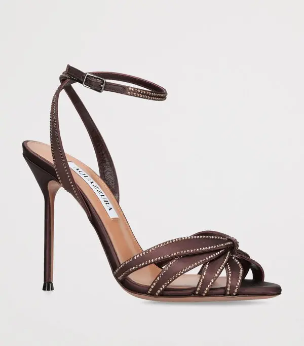 AQUAZZURA Satin Soulmate Heeled Sandals 105