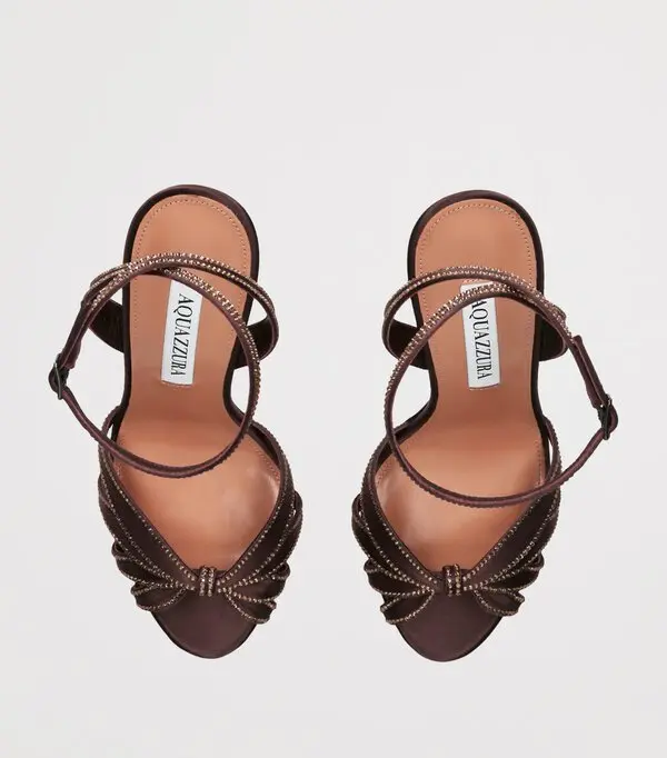 AQUAZZURA Satin Soulmate Heeled Sandals 105