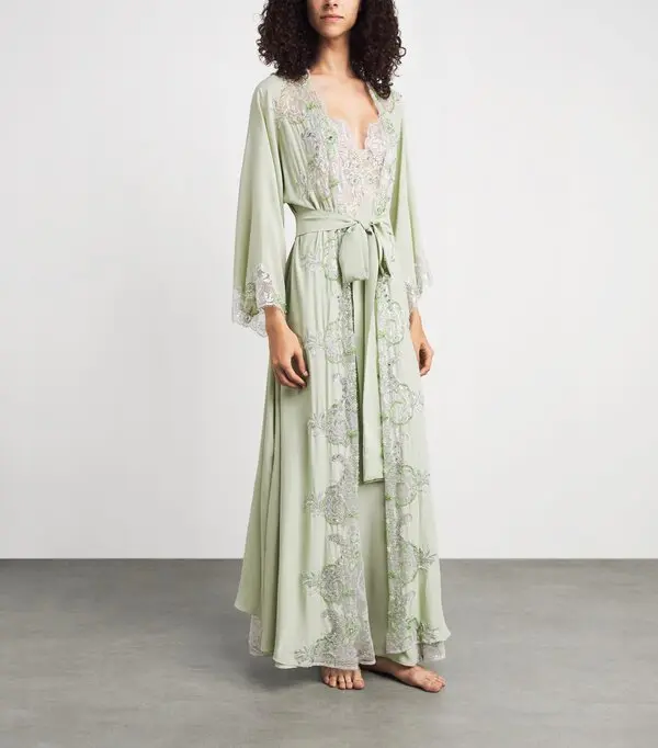 Rosamosario Silk Georgette Regina Effat Robe