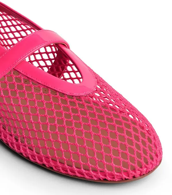 Alaïa Leather Mesh Ballet Flats - Pink