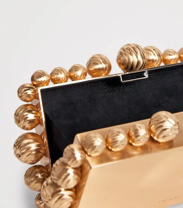 Cult Gaia Beaded Eos Clutch Bag - Gold