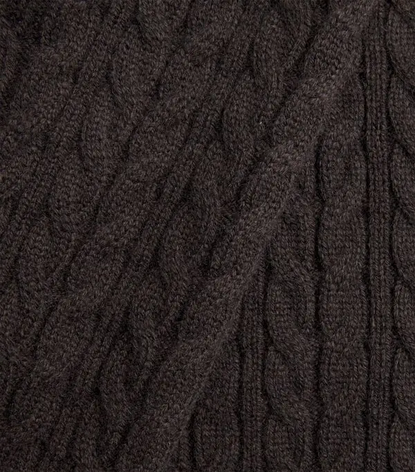 Agnona Cashmere Cable-knit Wide-leg Trousers - Brown