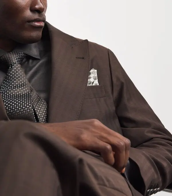 Eton Silk Medallion Pocket Square
