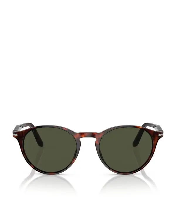 Persol Tortoiseshell Round Frame Sunglasses - Brown