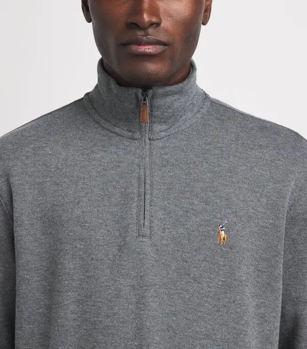 Polo Ralph Lauren Estate-rib Quarter-zip Sweater - Grey