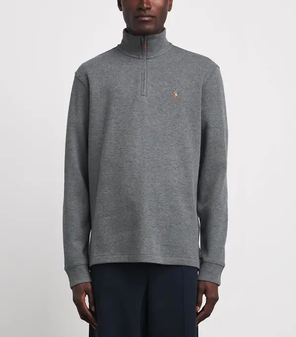 Polo Ralph Lauren Estate-rib Quarter-zip Sweater - Grey