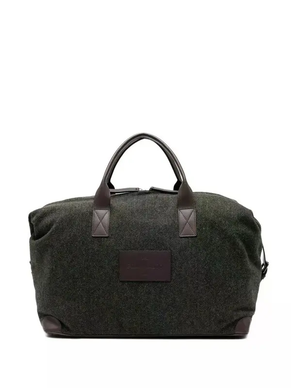 GRAN SASSO Herringbone-pattern Wool Tote Bag - Grey