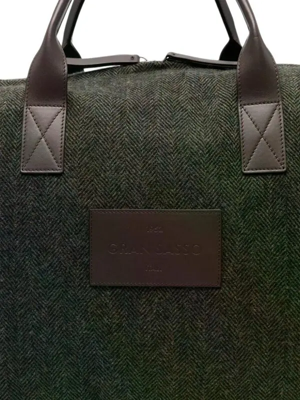 GRAN SASSO Herringbone-pattern Wool Tote Bag