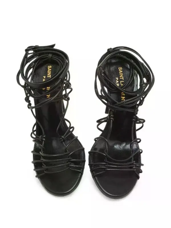 Saint Laurent Babylone Knotted Strappy Heeled Sandals